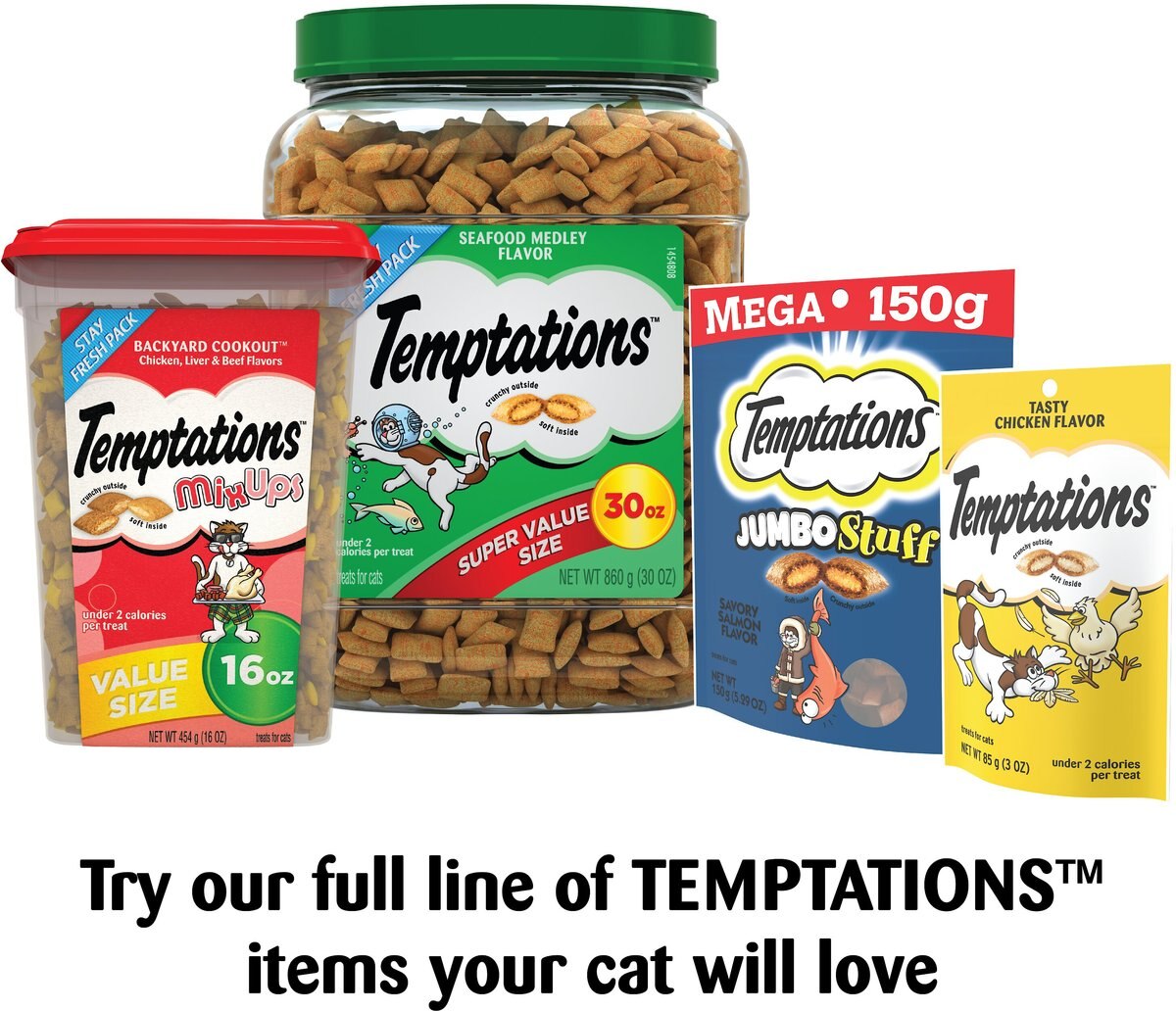 TEMPTATIONS Classic Variety Pack Creamy Dairy, Tempting Tuna, Shrimpy ...