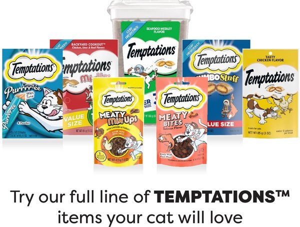 TEMPTATIONS Creamy Puree Salmon, Chicken & Tuna Variety Pack Lickable ...