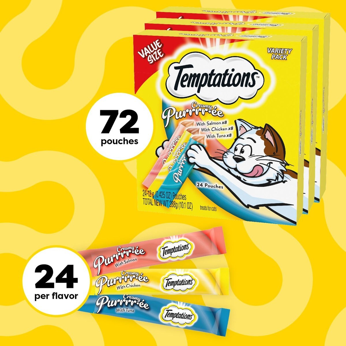 TEMPTATIONS Creamy Puree with Chicken, Salmon, & Tuna Variety Pack ...