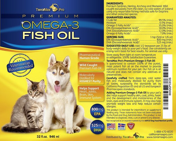Out of Stock - TERRAMAX Pro Premium Omega-3 Fish Oil Dog Supplement, 32 ...