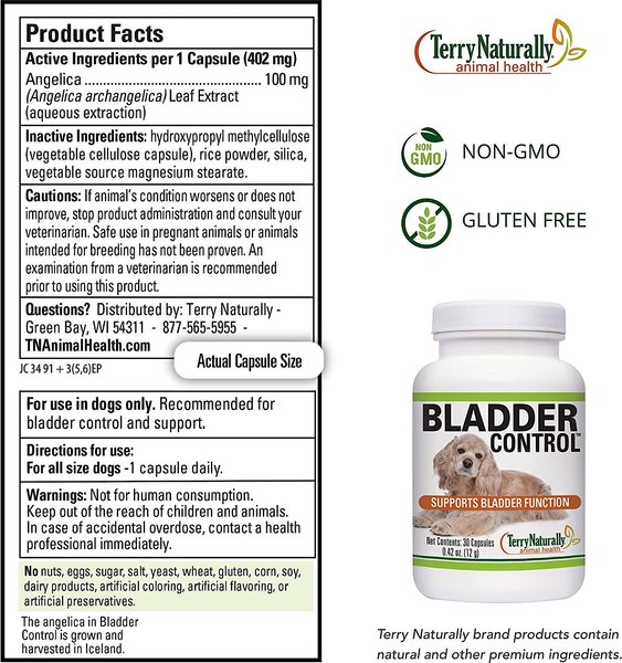 TERRY NATURALLY ANIMAL HEALTH Bladder Control Dog Supplement, 30 count ...