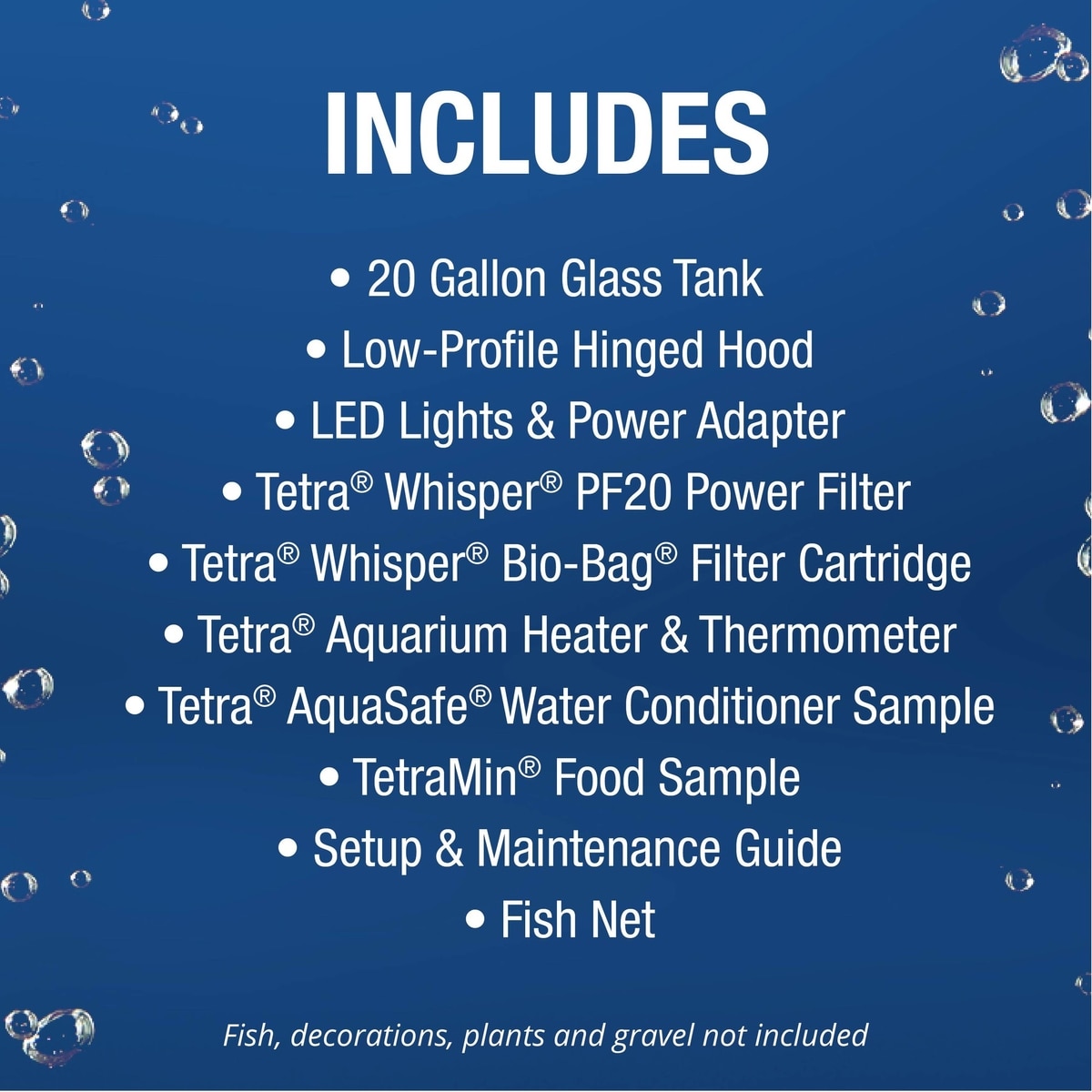TETRA Complete Tropical Fish Aquarium Kit with LED Lighting, 20-gal ...