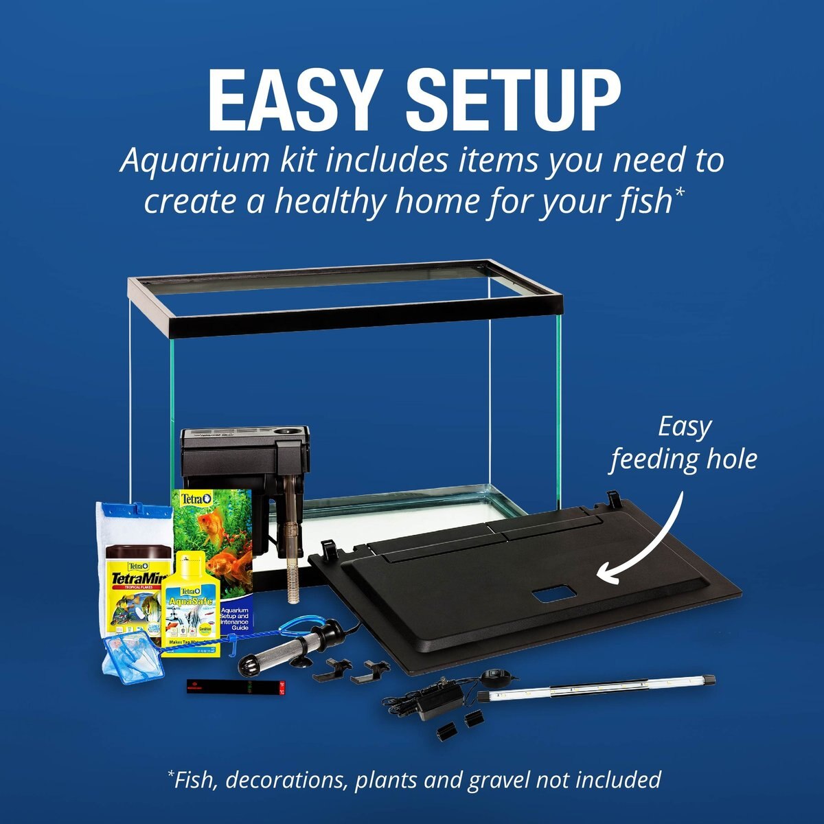 TETRA Complete Tropical Fish Aquarium Kit with LED Lighting, 20-gal ...