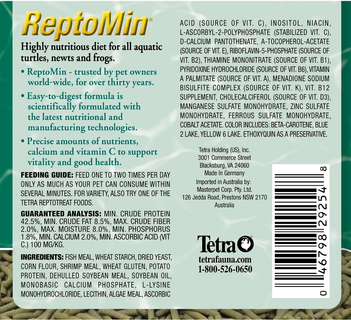 TETRA ReptoMin Floating Sticks Turtle & Amphibian Food, 3.7-oz jar ...