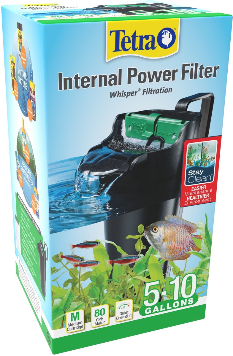 TETRA Whisper Internal Aquarium Power Filter with BioScrubber, 5-10 gal ...