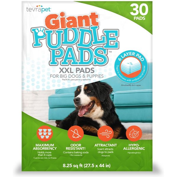 TEVRAPET Puddle Dog Potty Pads, XX-Large, 30 count - Chewy.com