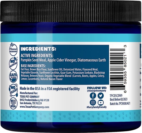 TEXAS PET COMPANY Worm Defender Soft Chews Supplement, 120 count ...