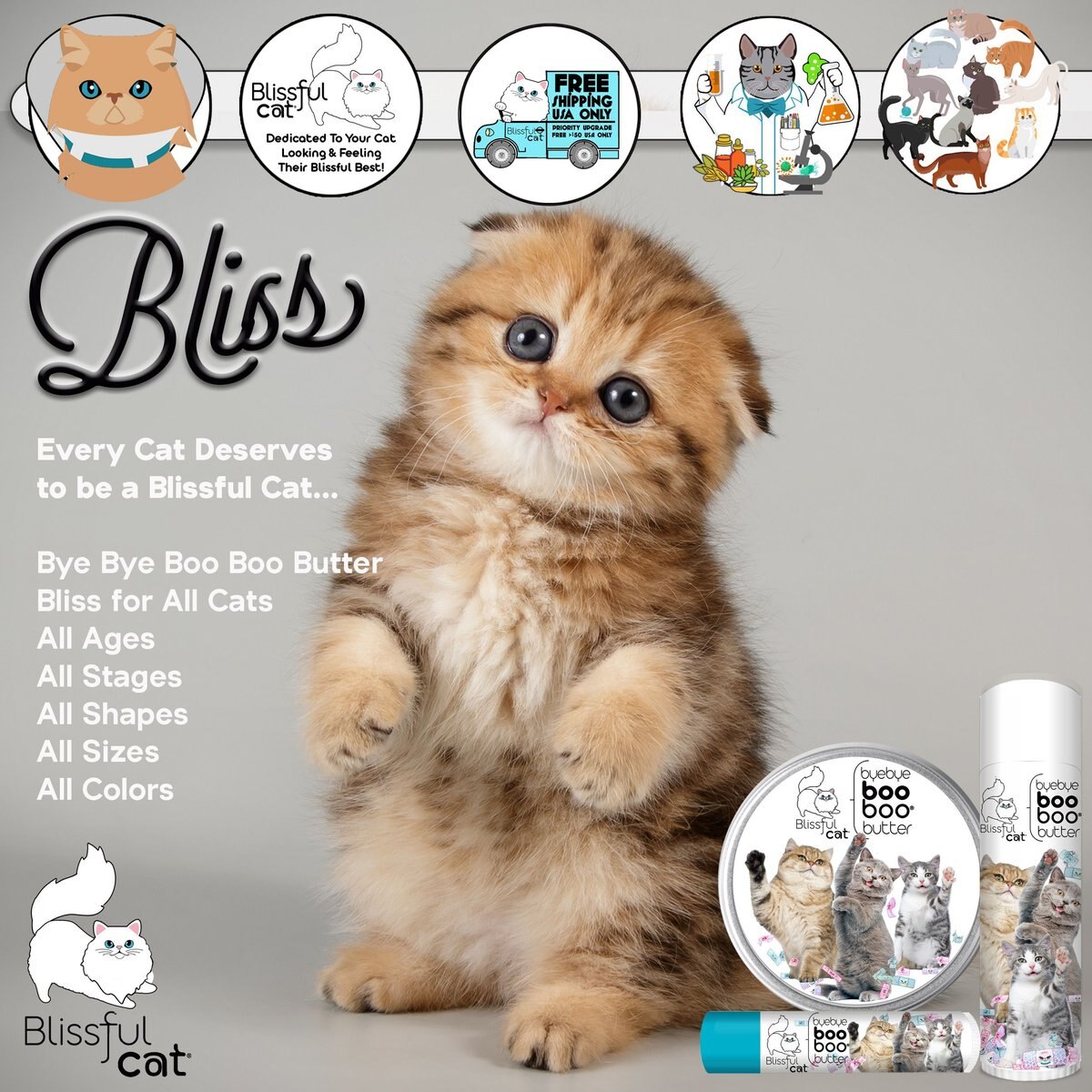 THE BLISSFUL DOG Boo Boo Cat Paw Cream, 0.50-fl oz tube - Chewy.com
