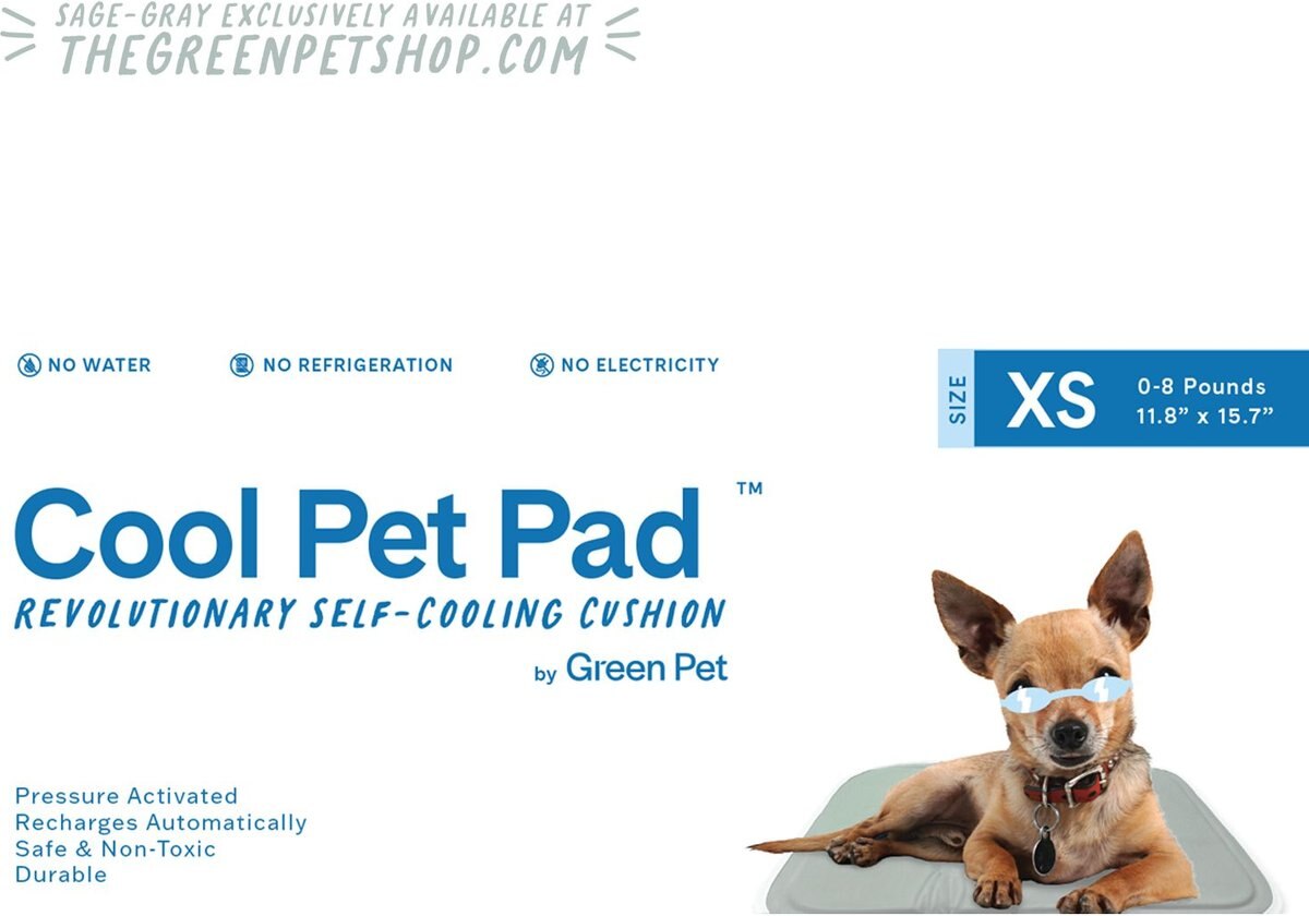 THE GREEN PET SHOP Cool Dog & Cat Crate Mat, Sage Gray, X-Small - Chewy.com