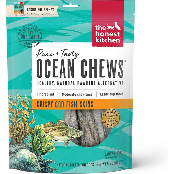 THE HONEST KITCHEN Beams Ocean Chews Cod Fish Skins Dehydrated Dog ...