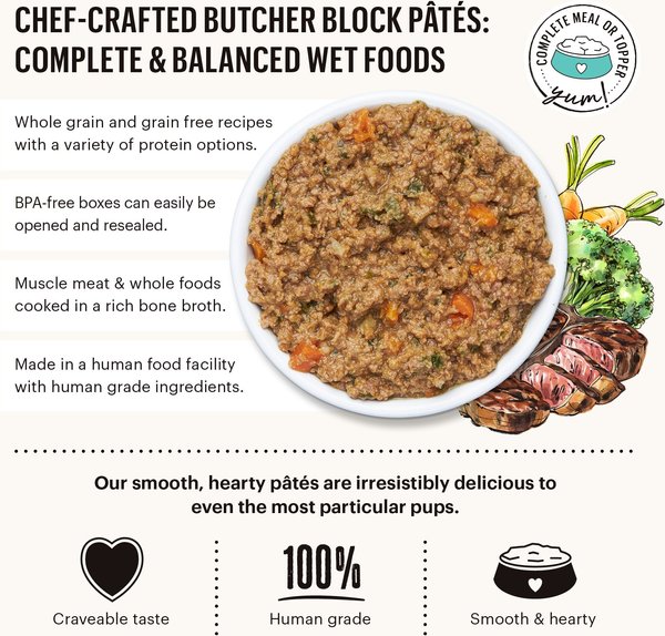 THE HONEST KITCHEN Butcher Block Pate Beef, Cheddar & Farm Veggies Pate ...