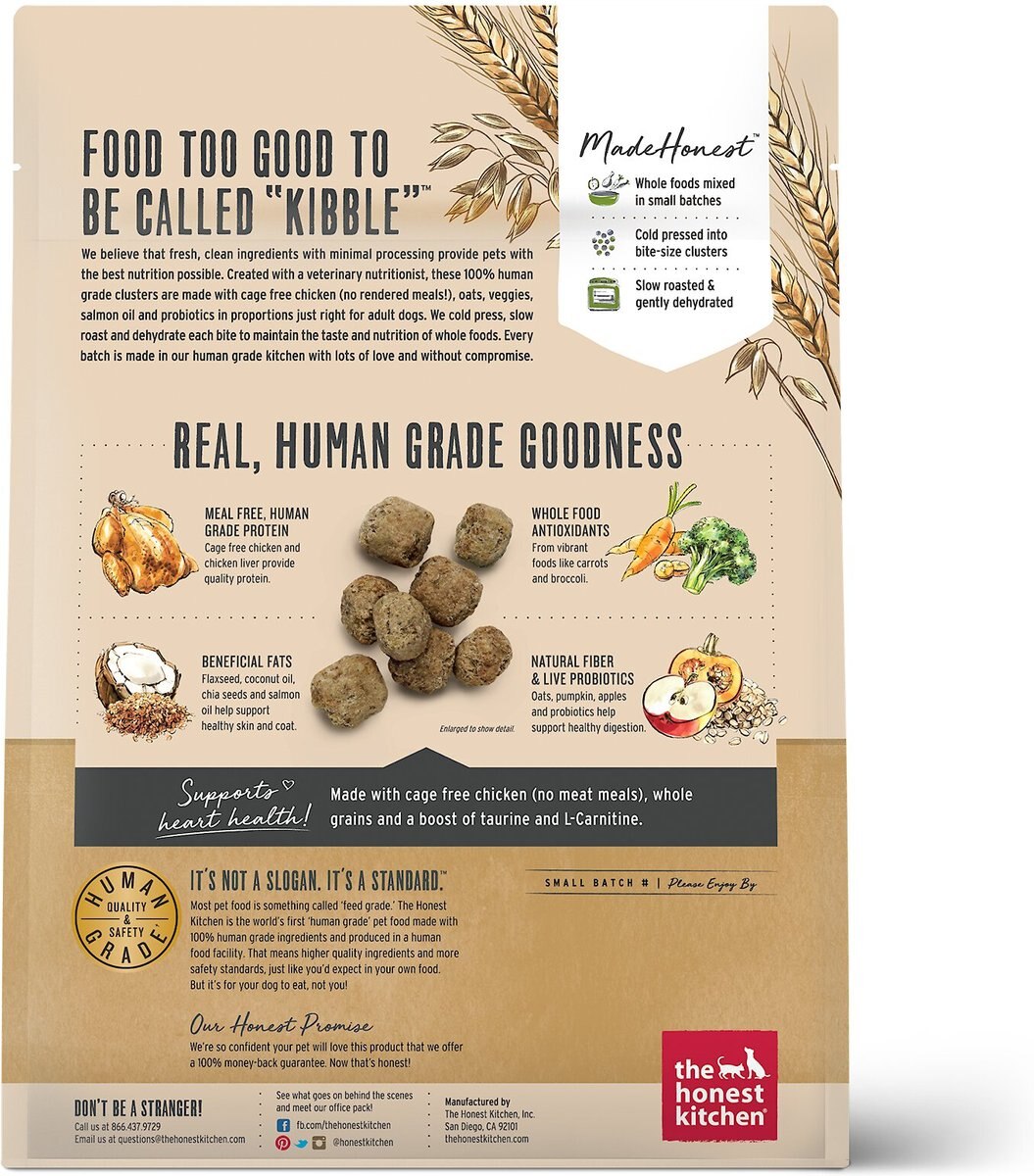 THE HONEST KITCHEN Food Clusters Whole Grain Chicken & Oat Recipe Dog ...