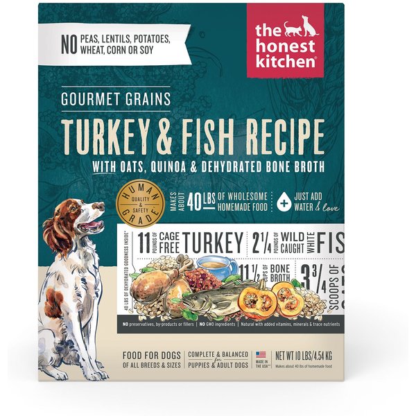THE HONEST KITCHEN Whole Grain Turkey Recipe Dehydrated Dog Food, 10-lb ...