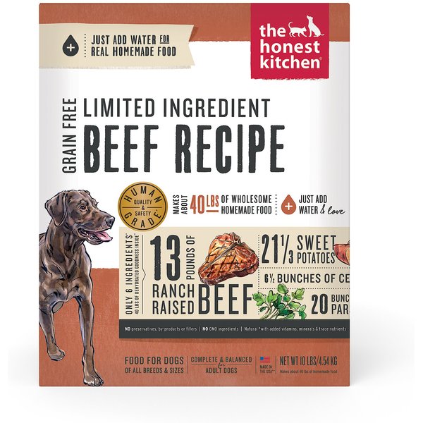 THE HONEST KITCHEN Limited Ingredient Diet Beef Recipe Grain-Free ...