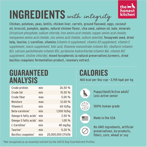 THE HONEST KITCHEN Whole Food Clusters Chicken Recipe Small Breed Grain ...