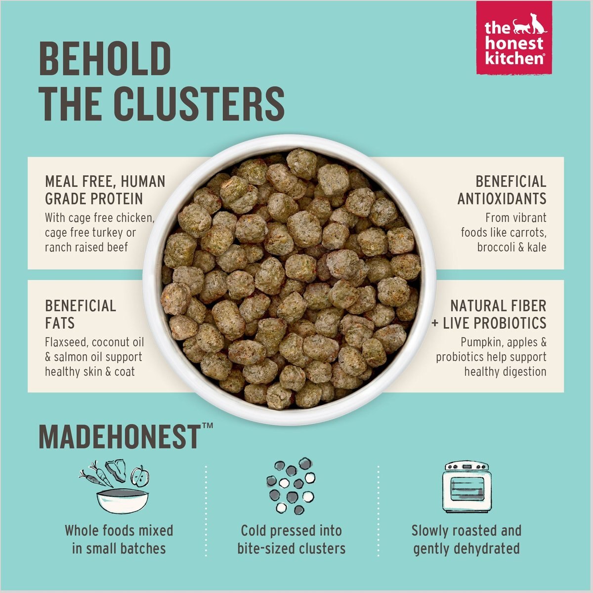 THE HONEST KITCHEN Whole Food Clusters Chicken Recipe Small Breed Grain ...