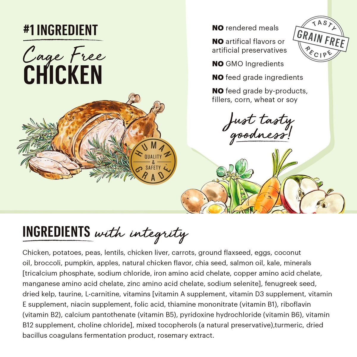 THE HONEST KITCHEN Whole Food Clusters Chicken Recipe Small Breed Grain ...