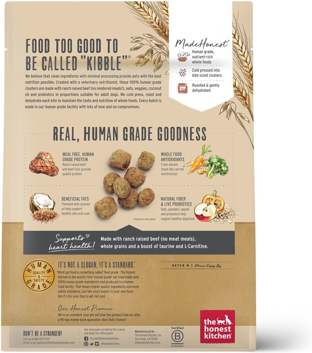 THE HONEST KITCHEN Whole Food Clusters Whole Grain Beef & Oat Dry Dog ...