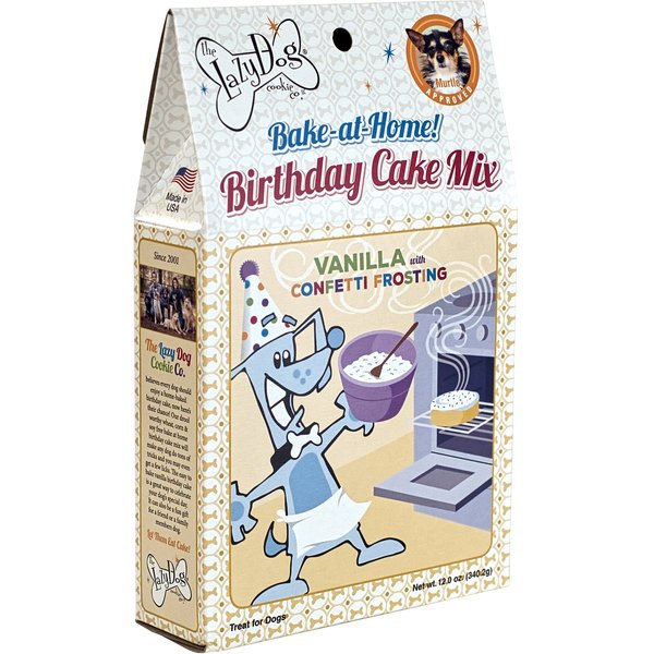 THE LAZY DOG COOKIE CO. Bake-at-Home Vanilla Birthday Cake Mix Dog ...