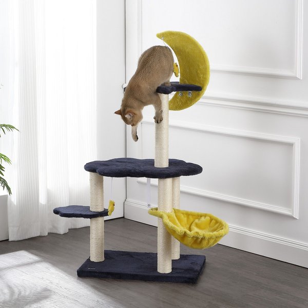 MAU Alba 43-in Modern Wooden Cat Tree & Condo, Gray - Chewy.com