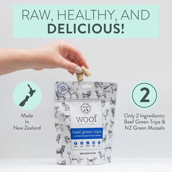 THE NEW ZEALAND NATURAL PET FOOD CO. Woof Beef Green Tripe Grain-Free ...