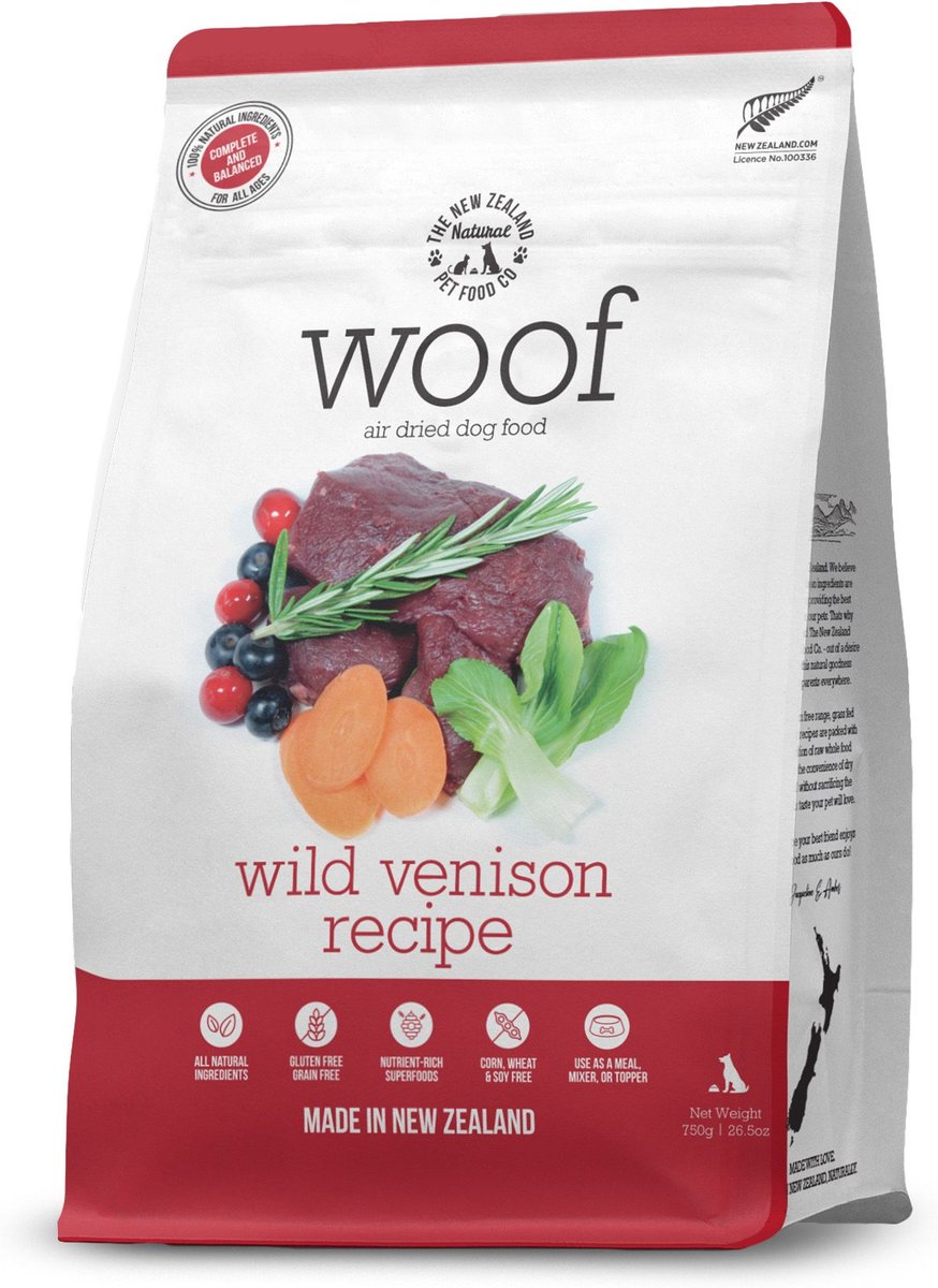 THE NEW ZEALAND NATURAL PET FOOD CO. Woof Venison Air Dried Dog Food ...