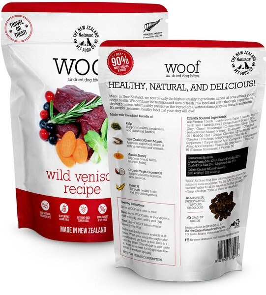 THE NEW ZEALAND NATURAL PET FOOD CO. Woof Venison Air Dried Dog Food, 3 ...