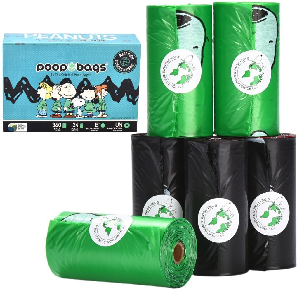 THE ORIGINAL POOP BAGS Peanuts USDA Biobased Dog Poop Bags, 360 count ...