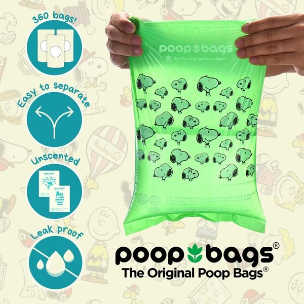 THE ORIGINAL POOP BAGS Peanuts USDA Biobased Dog Poop Bags, 360 count ...