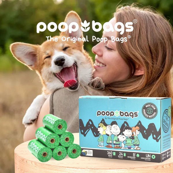 THE ORIGINAL POOP BAGS Peanuts USDA Biobased Dog Poop Bags, 360 count ...