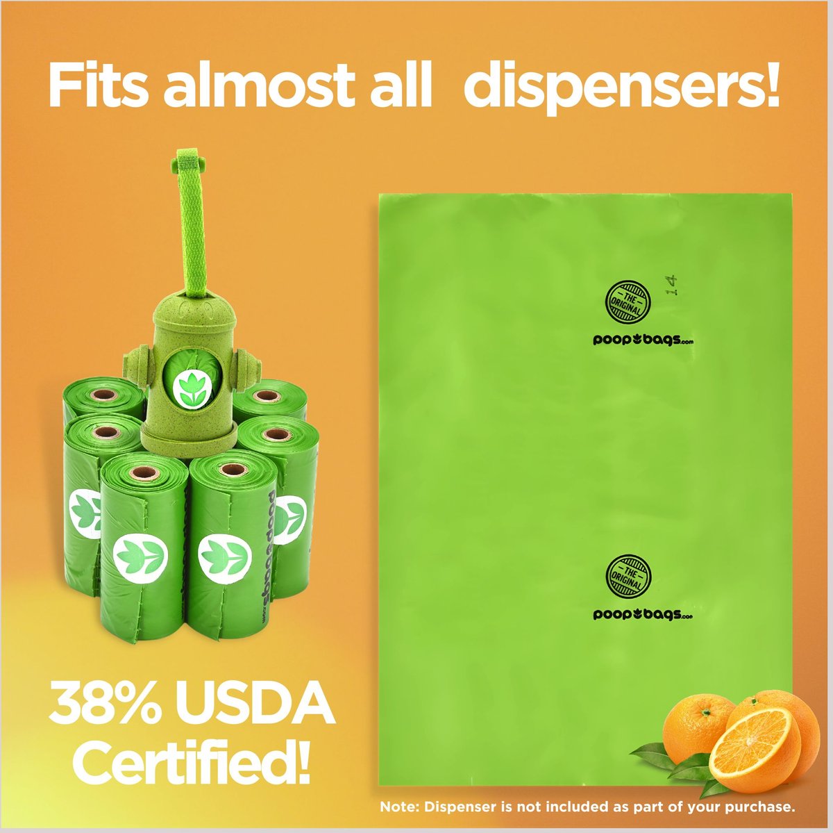 THE ORIGINAL POOP BAGS USDA Certified Biobased Rolls, Orange Scented ...