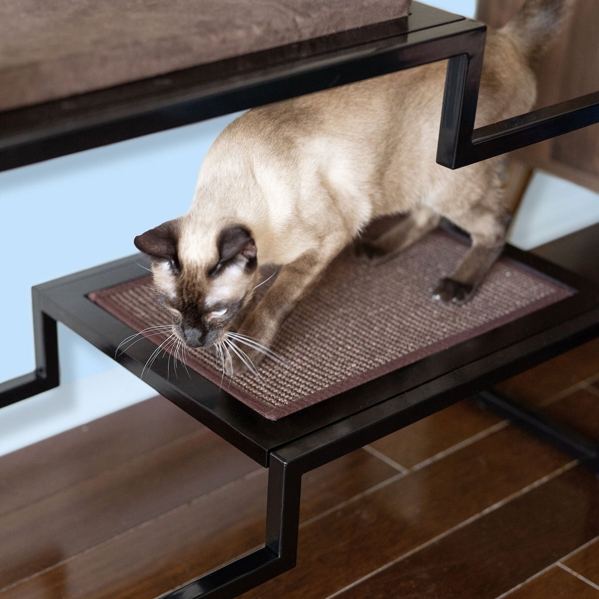 THE REFINED FELINE Metropolitan 62-in Faux-Fur Cat Tree & Condo, Black ...