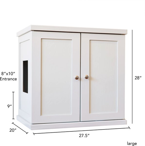 THE REFINED FELINE Refined Deluxe Cat Litter Box, White, Large - Chewy.com