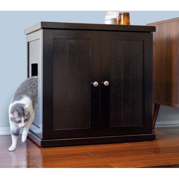 THE REFINED FELINE Refined Deluxe Cat Litter Box, Mahogany, X-Large ...