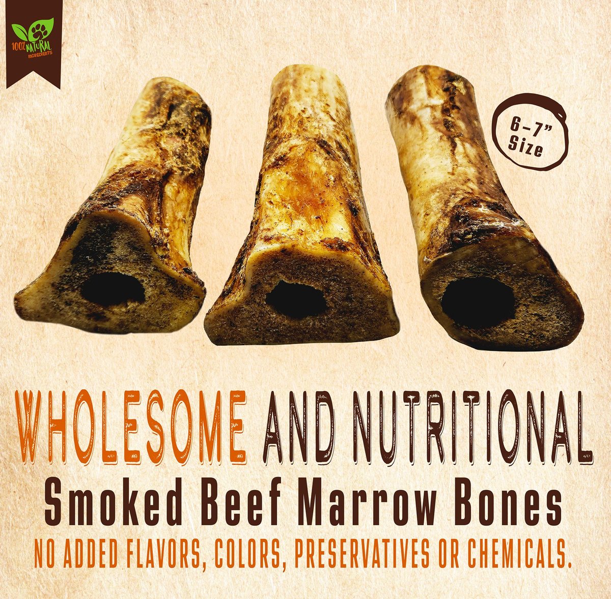 THE TREAT SHACK 6-7-in Smoked Beef Marrow Bone Dog Treat, 3 count ...