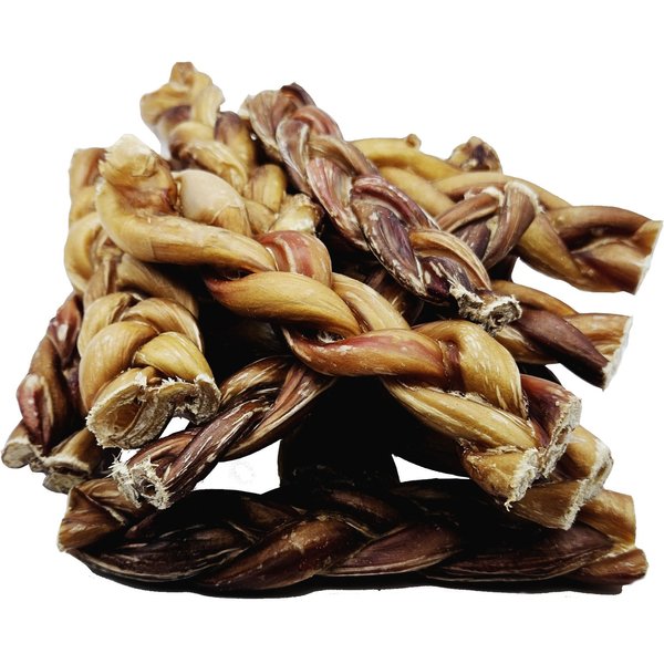 NATURAL FARM Braided Power Beef Bully Sticks Dog Treats, 6-in, 10 count ...