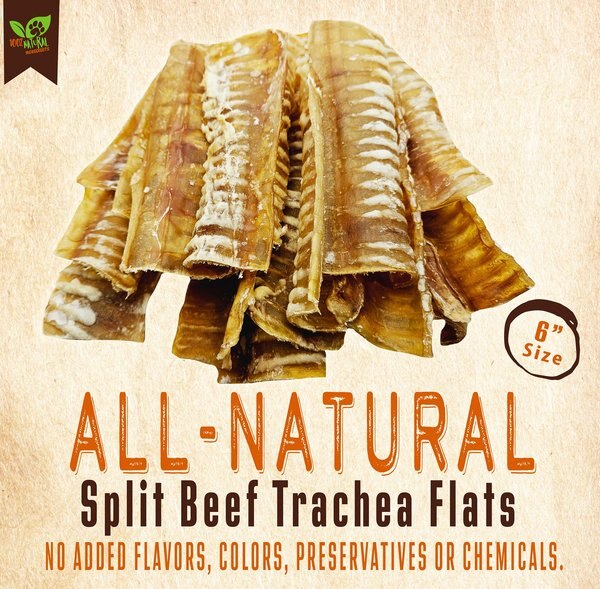 THE TREAT SHACK 6-in Split Beef Trachea Flats Dog Treat, 60 count ...