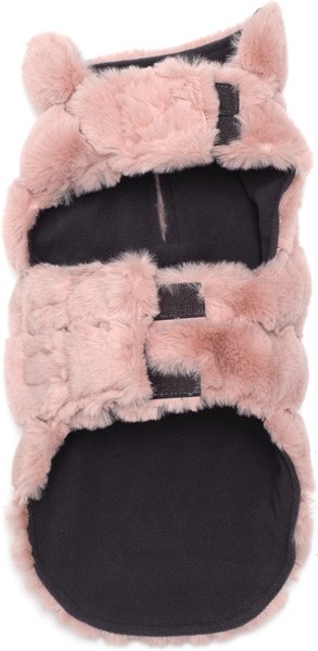 THE WORTHY DOG Faux Fur Dog Coat, Mauve, X-Large - Chewy.com