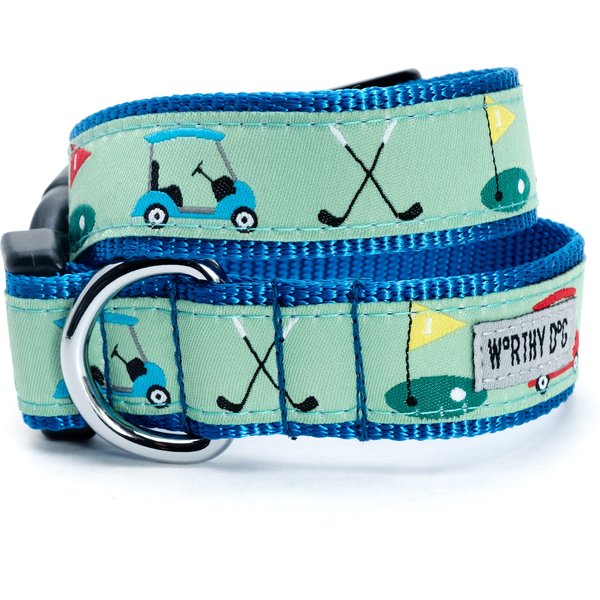 THE WORTHY DOG Golf Dog Collar, Green, Medium: 11 to 17-in neck, 1-in ...