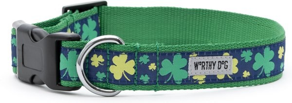 THE WORTHY DOG Lucky Dog Collar, Navy, X-Small: 5 to 11-in neck, 1/2-in ...