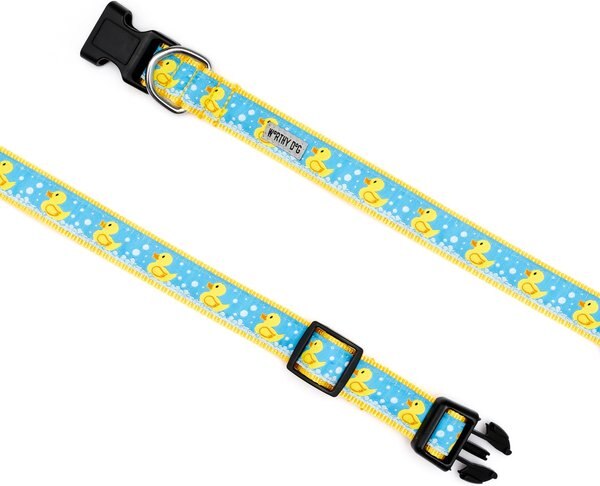THE WORTHY DOG Rubber Duck Dog Collar, Blue, X-Small: 5 to 11-in neck ...