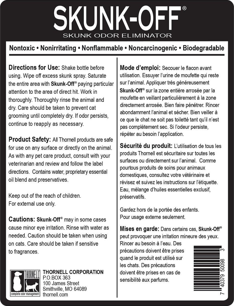 THORNELL Skunk-Off Shampoo, 8-fl oz bottle - Chewy.com
