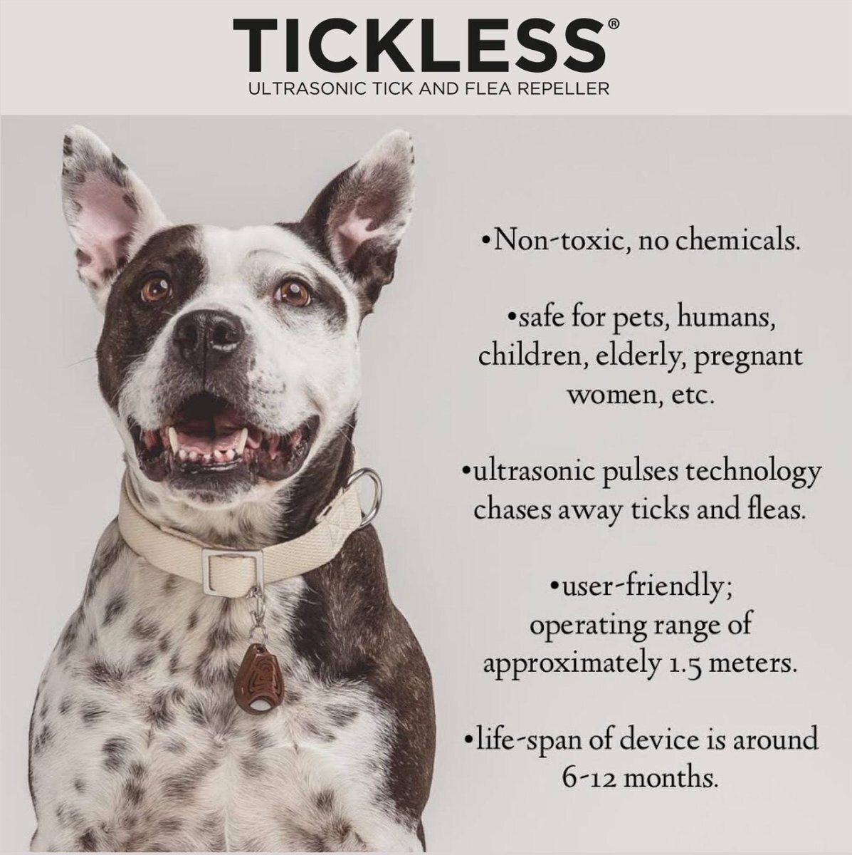 TICKLESS Pet Ultrasonic Tick & Flea Repellent, Black - Chewy.com
