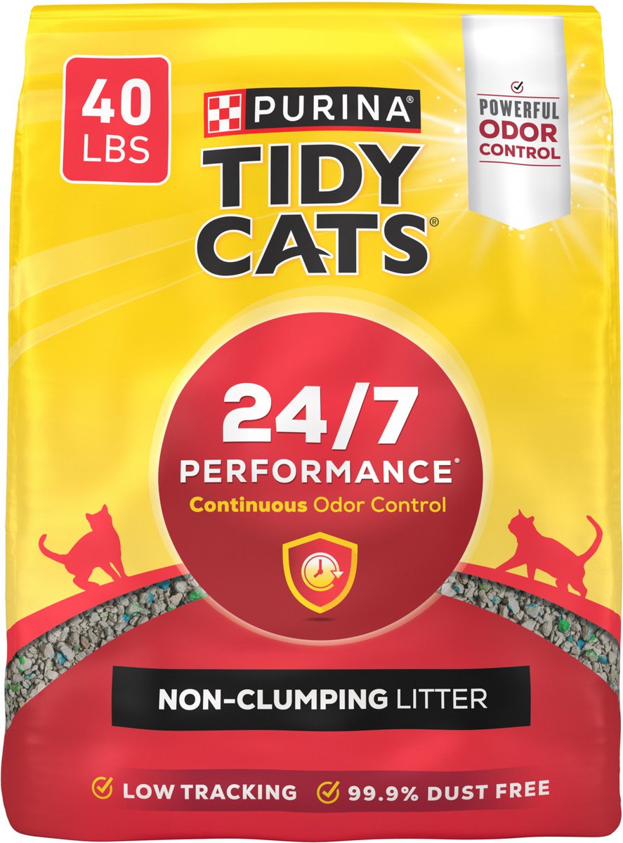 TIDY CATS 24/7 Performance Scented Non-Clumping Cat Litter, 40-lb bag ...