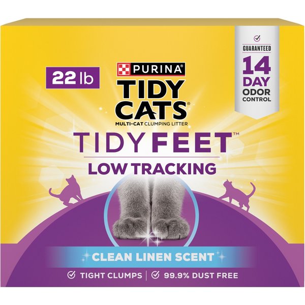 TIDY CATS Tidy Feet Low Tracking Clean Linen Scented Clumping Clay Cat ...