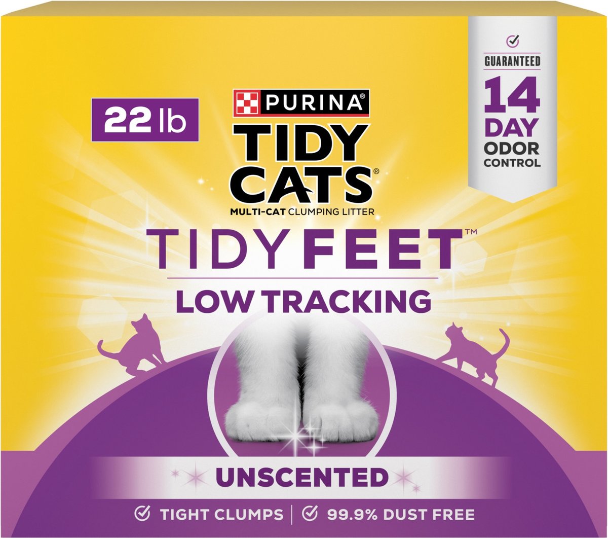 TIDY CATS Tidy Feet Low Tracking Unscented Clumping Clay Cat Litter, 22 ...