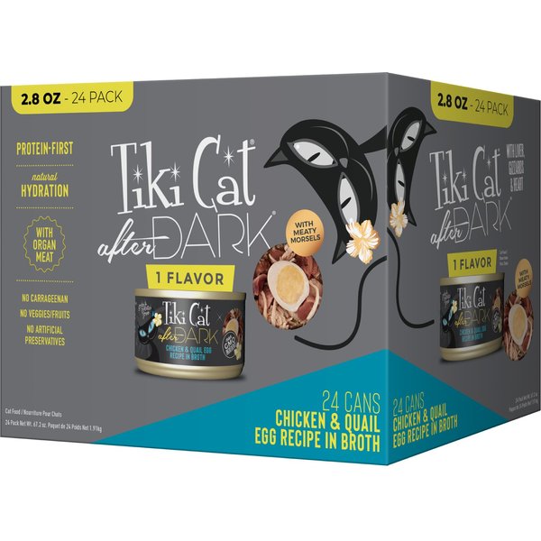 TIKI CAT After Dark Chicken & Quail Egg Recipe in Broth Grain-Free Wet ...