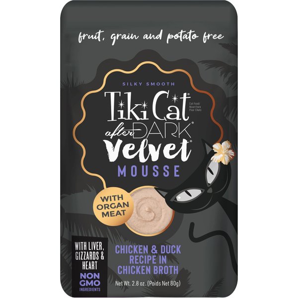 TIKI CAT After Dark Velvet Mousse Chicken & Duck Grain-Free Wet Cat ...