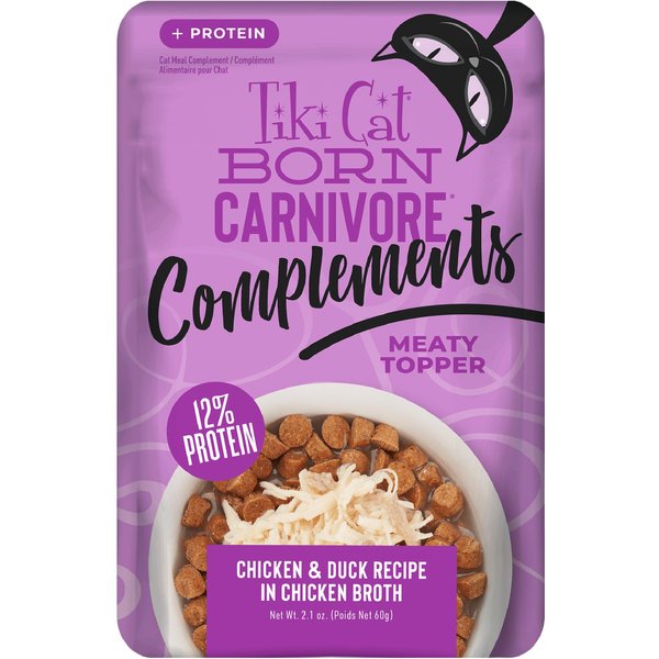 TIKI CAT Born Carnivore Silver Functional Cat Food Topper, 1.5-oz pouch ...
