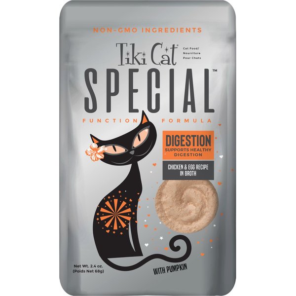 TIKI CAT Special Mousse Digestion Grain-Free Wet Cat Food, 2.4-oz pouch ...